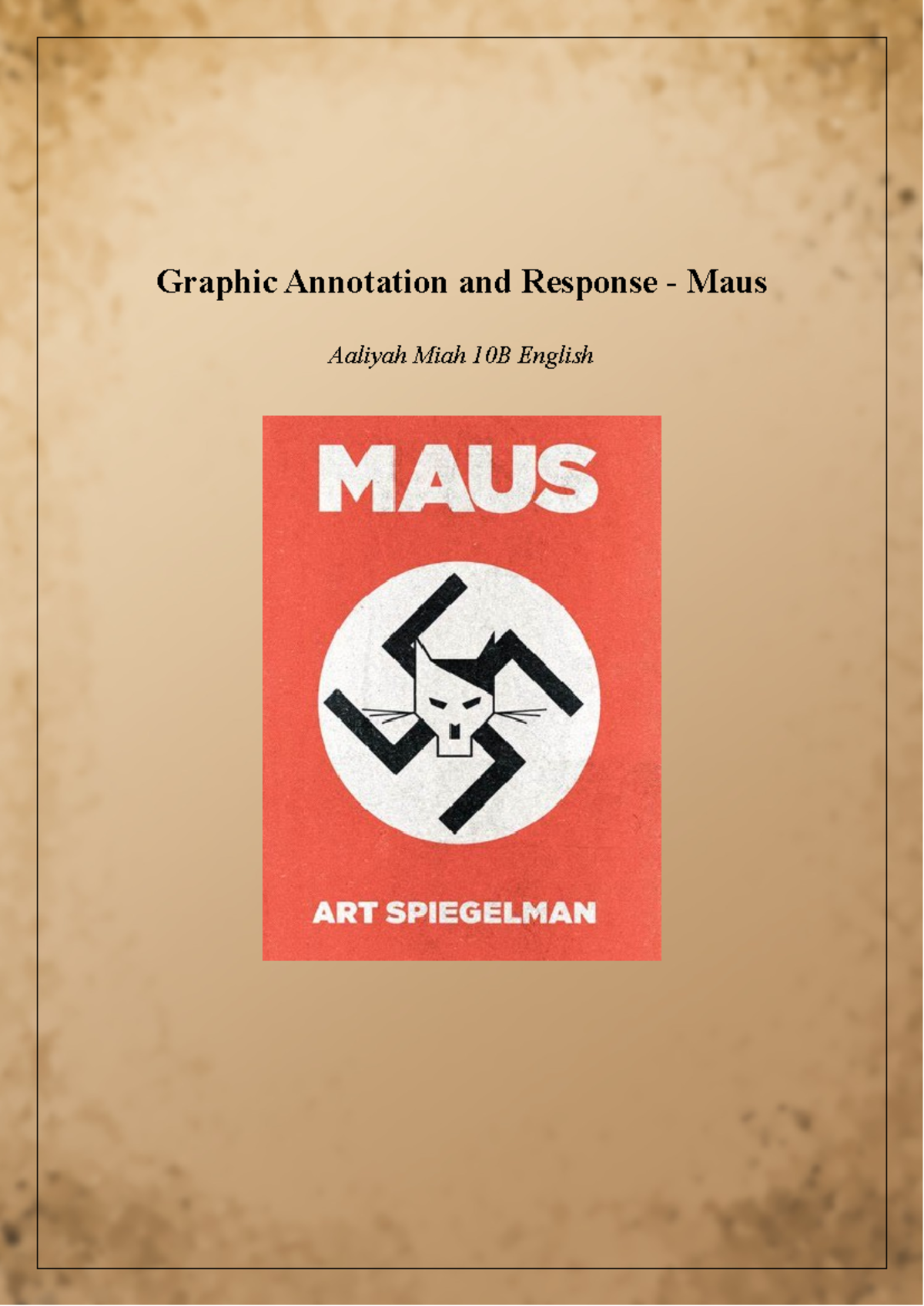 Graphic Annotation & Response Assignment: Maus Analysis (Eng 10B) - Studocu
