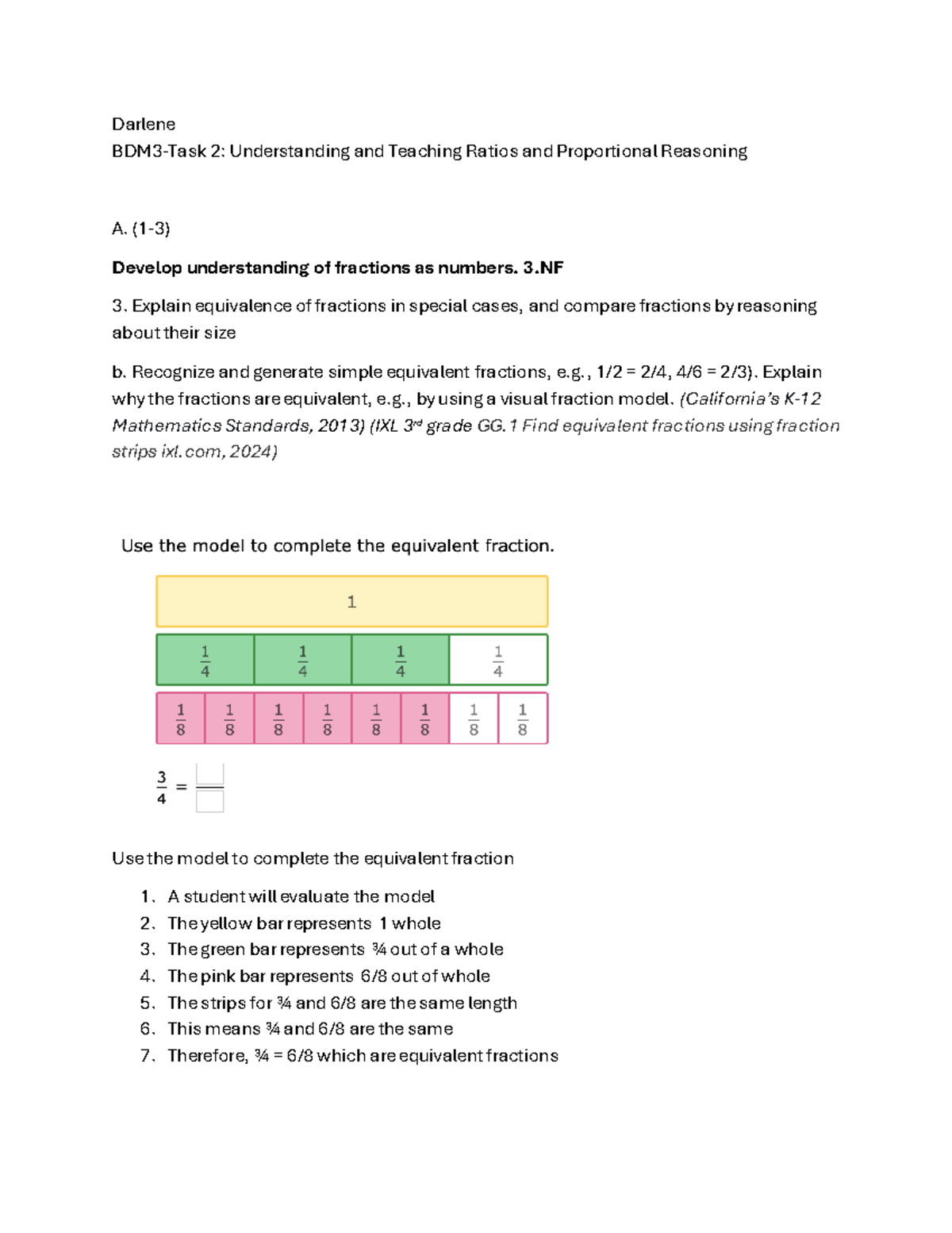 BDM3 Task 2 Ratios Proportional Reasoning - Darlene BDM3-Task 2 ...