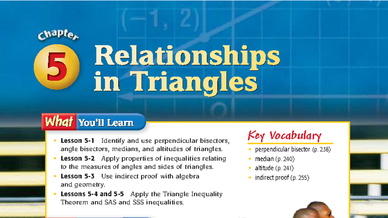 Chapter 5: Relationships in Triangles - Lesson on Bisectors, Medians ...