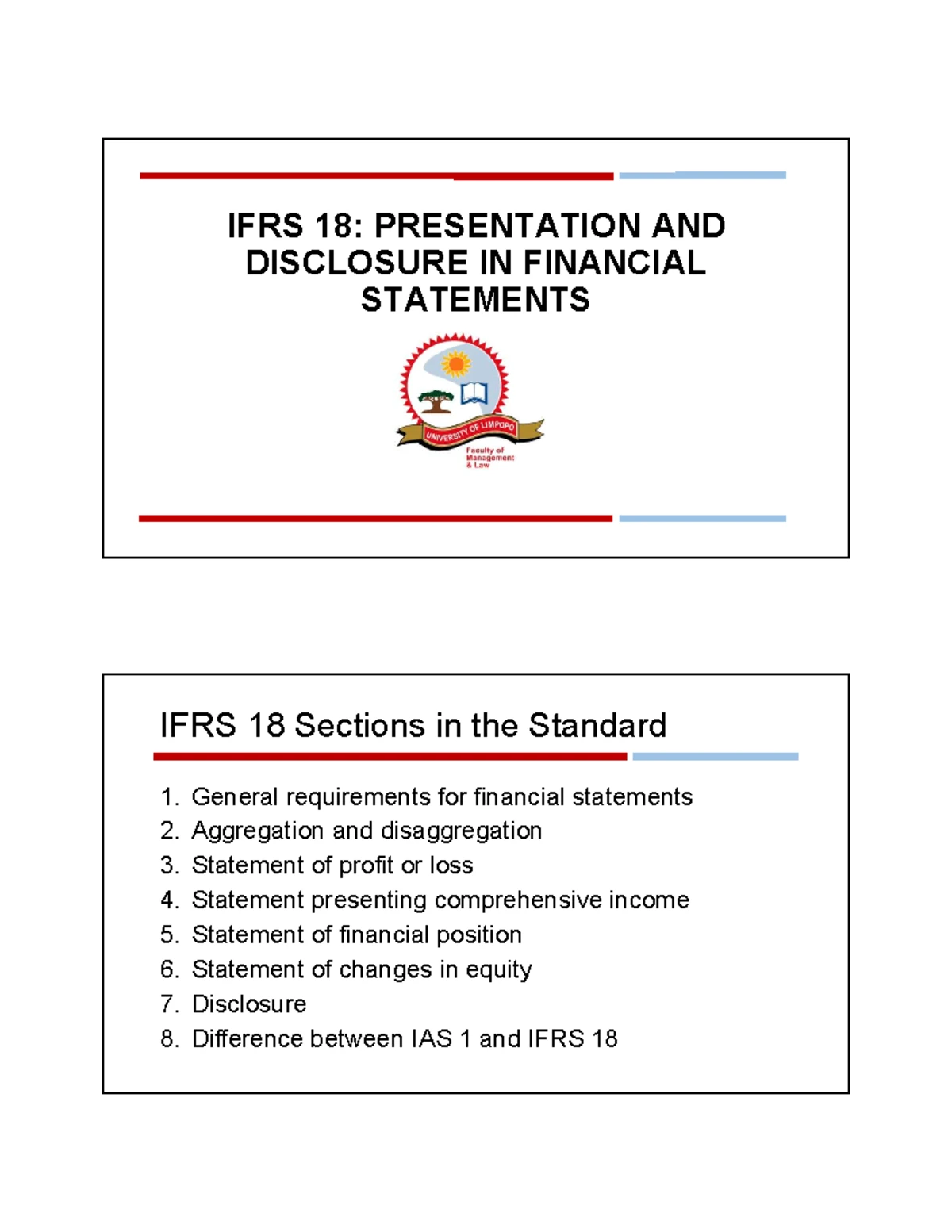 CACC021 - IFRS 18 - Complete Set of Financials Example (2019) - Studocu