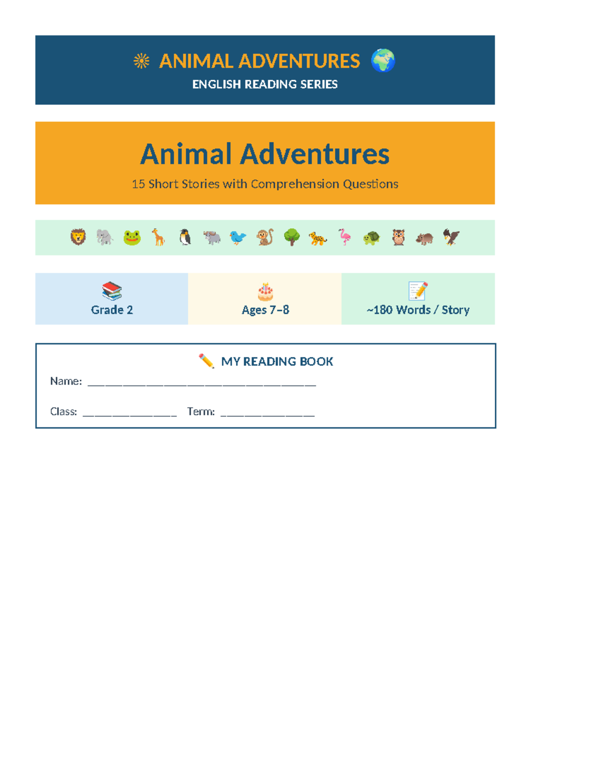 Grade 2 Animal Adventures: Sun Shield Stories and Comprehension - Studocu