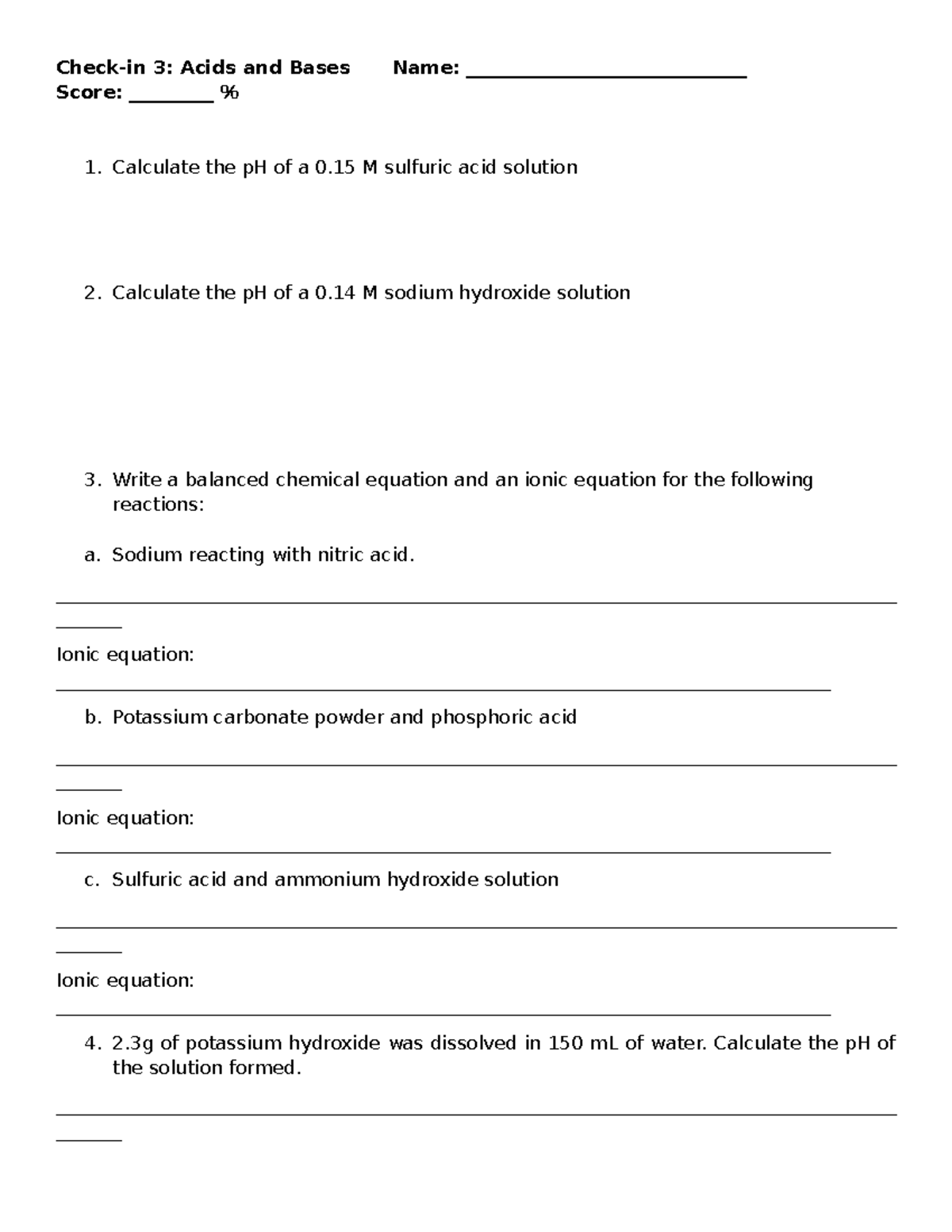2025: Acids and Bases Midterm Exam Review and Practice - Studocu