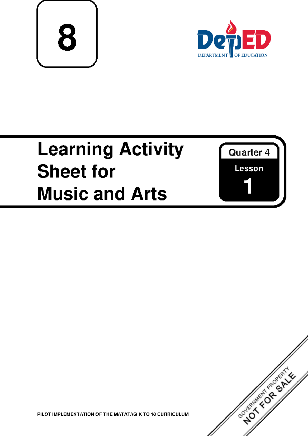 Q4 LAS Music and Arts 8: Lesson 1 Activities & Integrative Works - Studocu