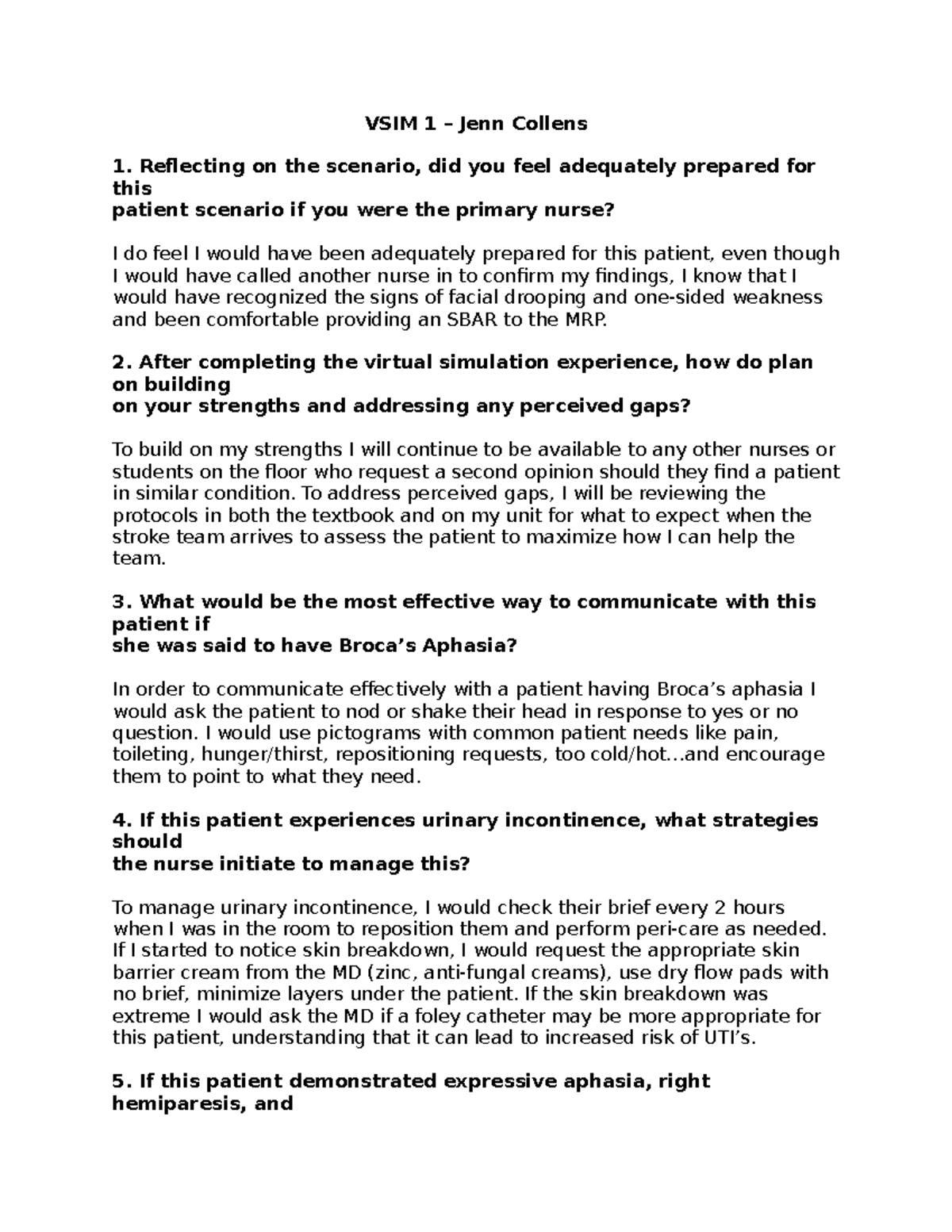 VSIM 1 - virtual simulation notes - VSIM 1 – Jenn Collens Reflecting on ...