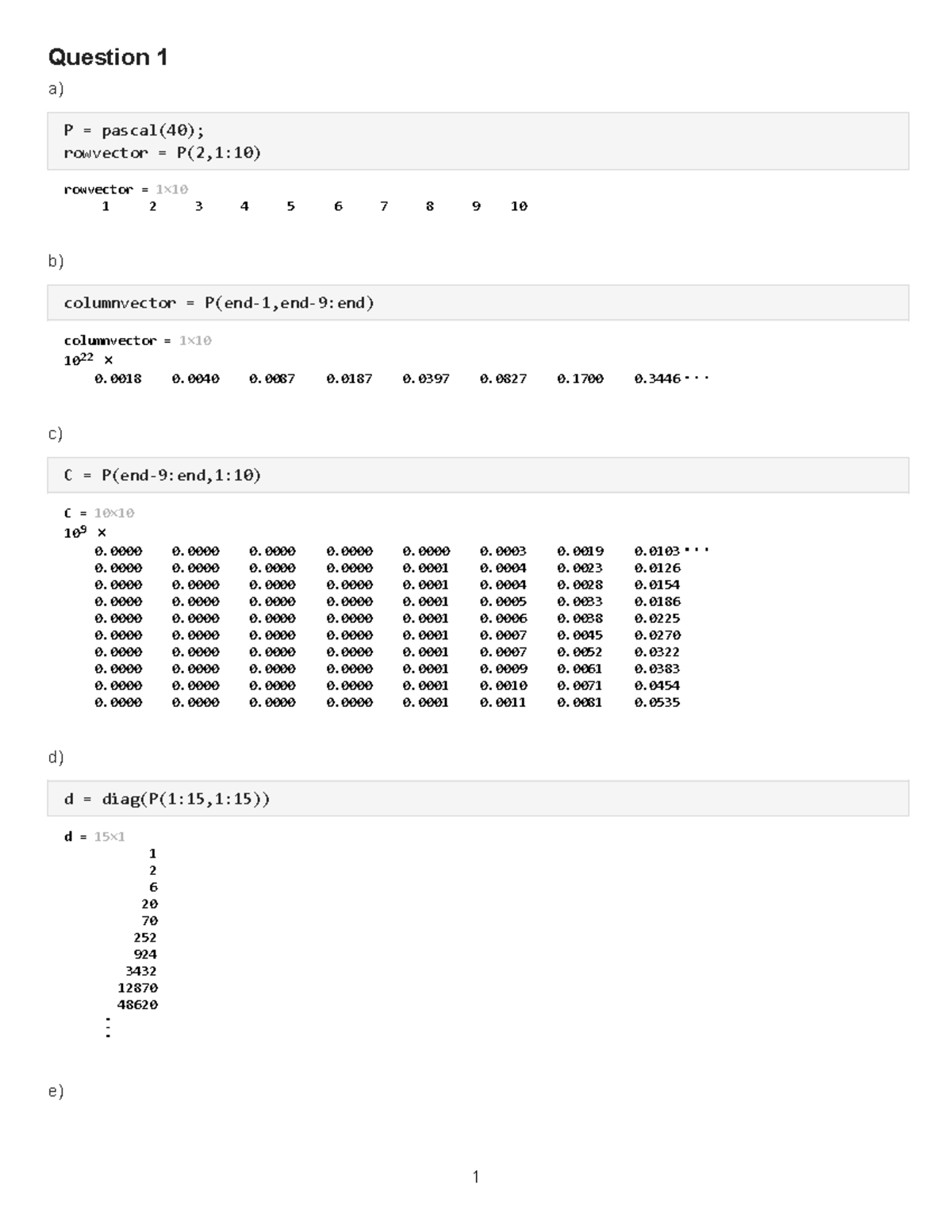 Assignment 1 matlab - Solutions to prject 1 of numerical methods ...
