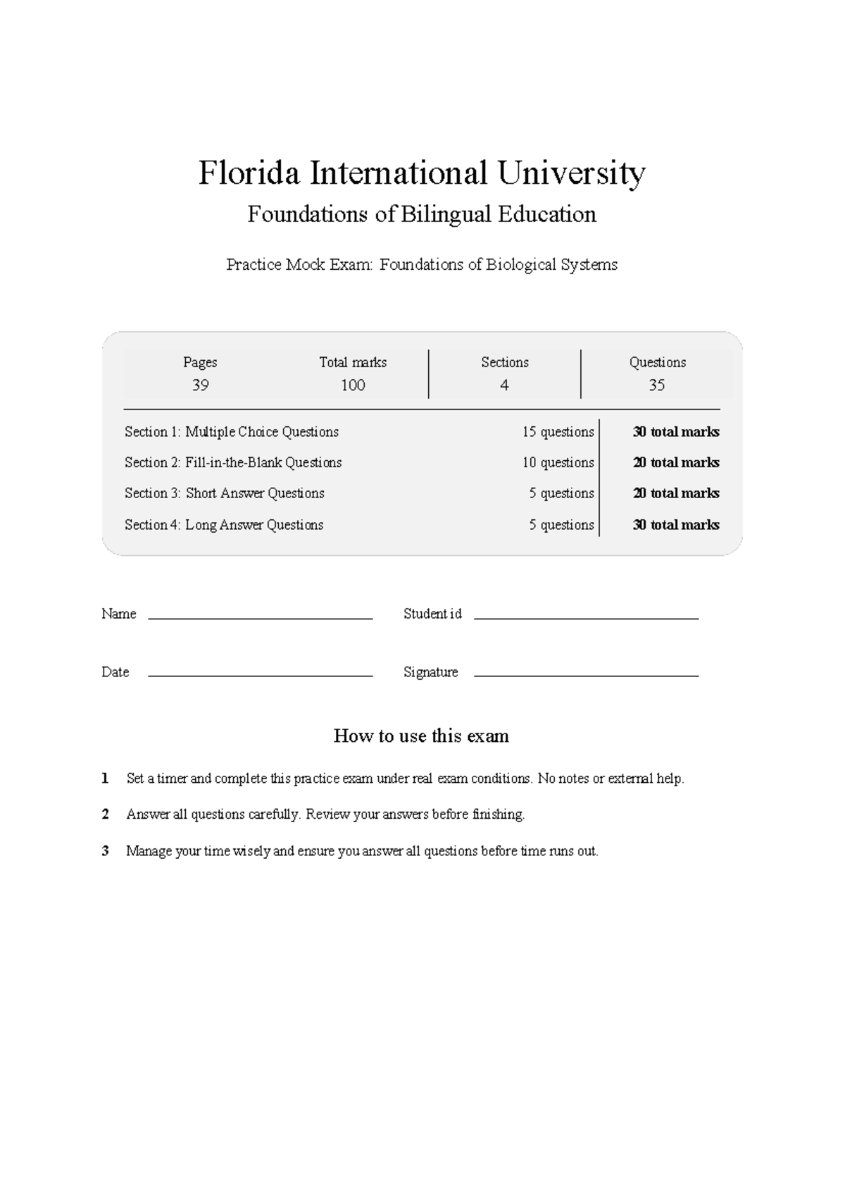EDF 5881 Foundations of Bilingual Education Practice Mock Exam 2026 ...