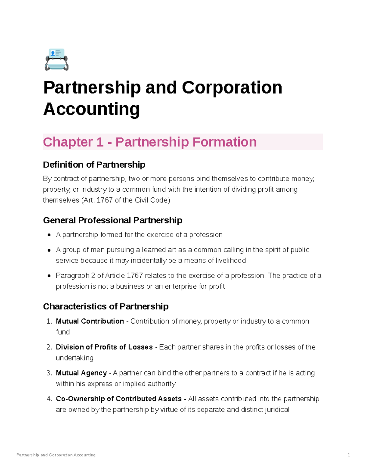 Partnership and Corporation Accounting - 📇 Partnership and Corporation ...