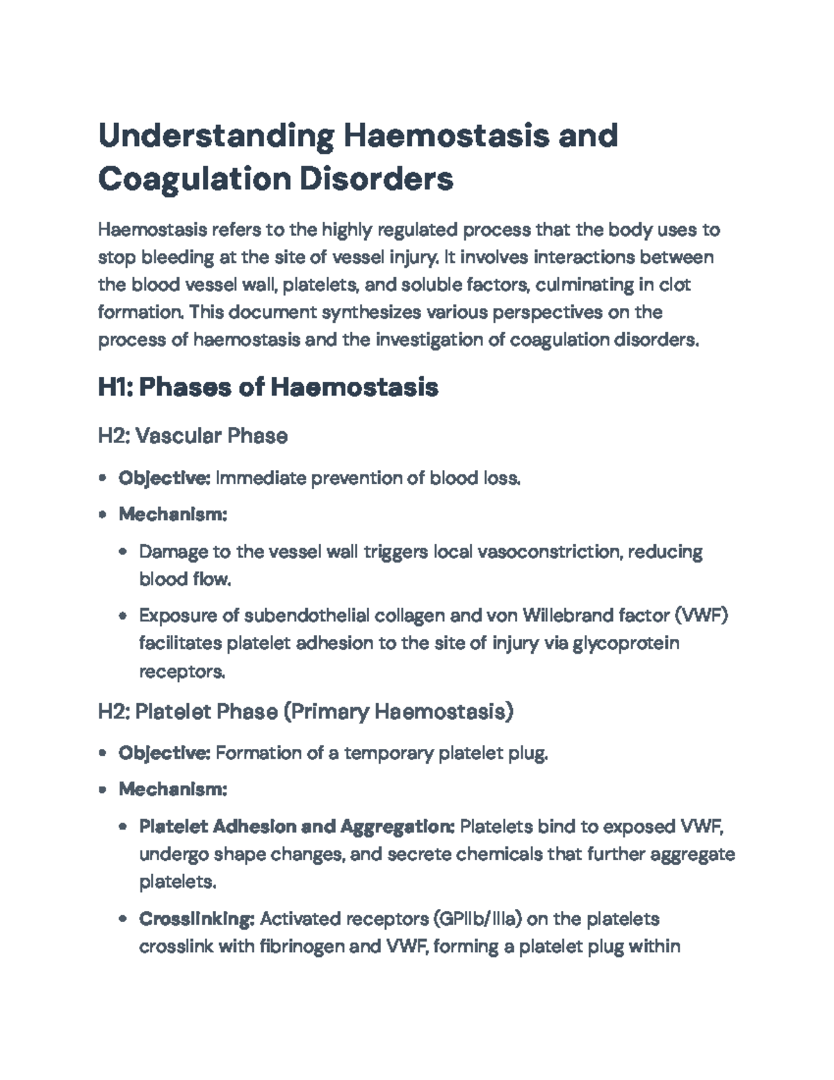 Understanding Haemostasis & Coagulation Disorders: Processes ...