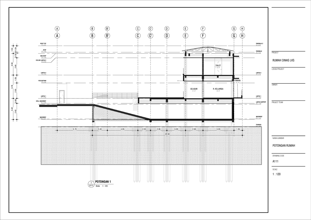 Potongan Arsitektur Rumah - Drawing Codes A111 to A115 - Studocu