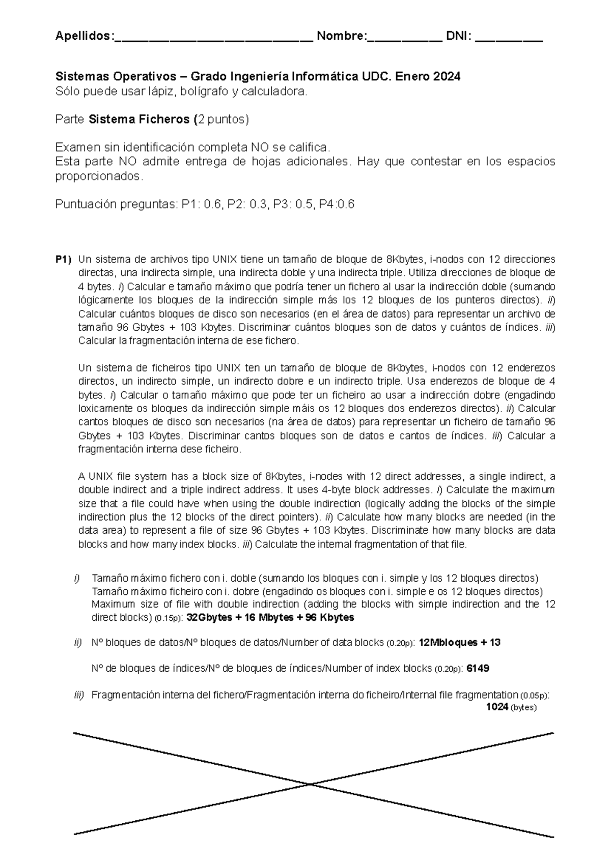 SO2024-01: Examen de Sistemas Operativos - Enero 2024 - Studocu