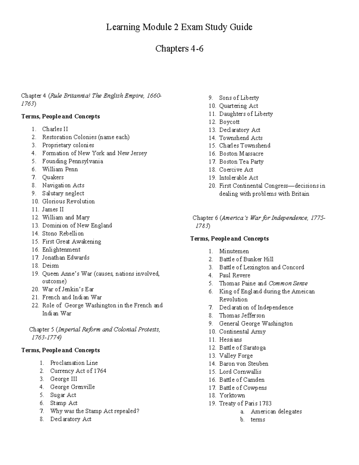 Learning Module 2 Exam Study Guide: Chapters 4-6 Overview - Learning ...