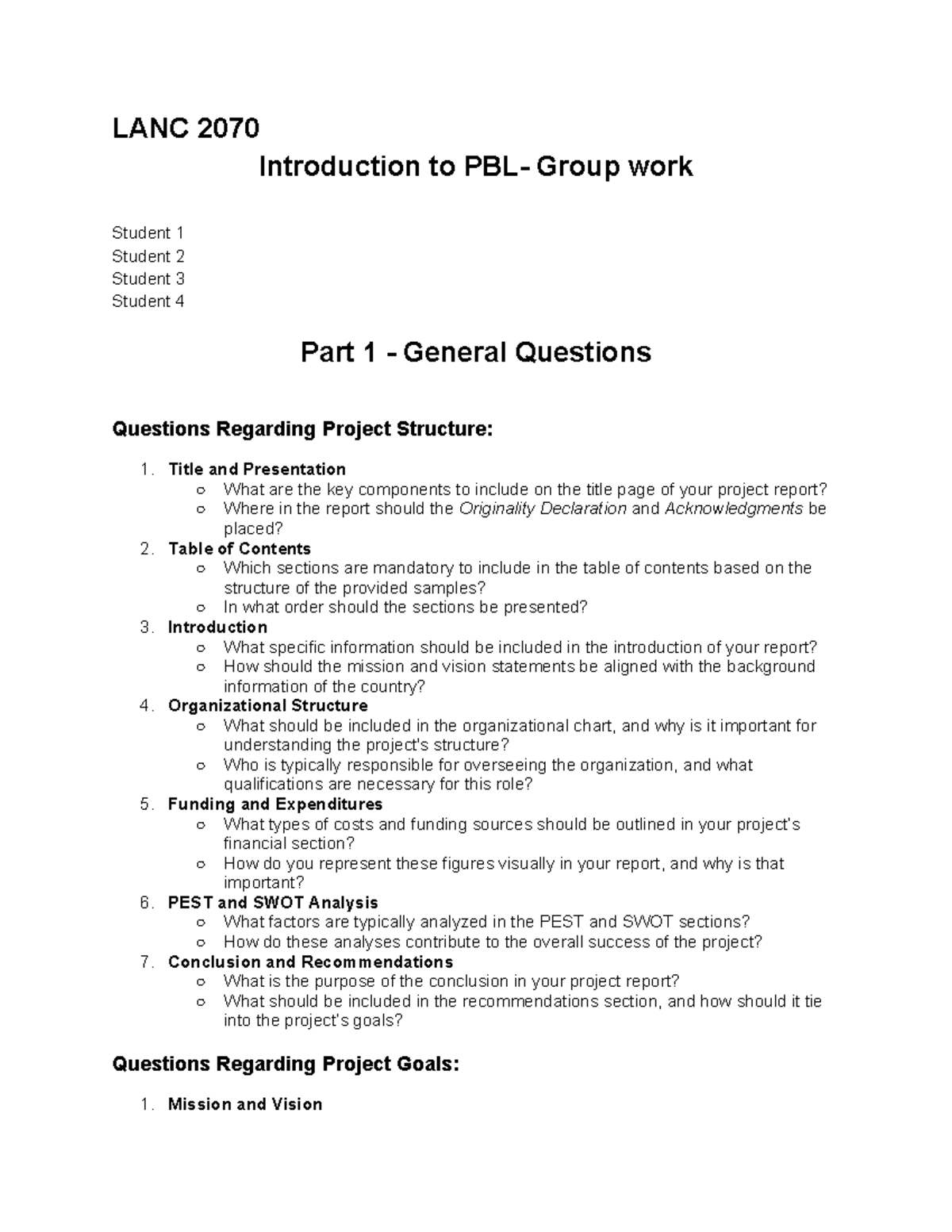 PBL Intro Worksheet - Lanc principles - LANC 2070 Introduction to PBL ...