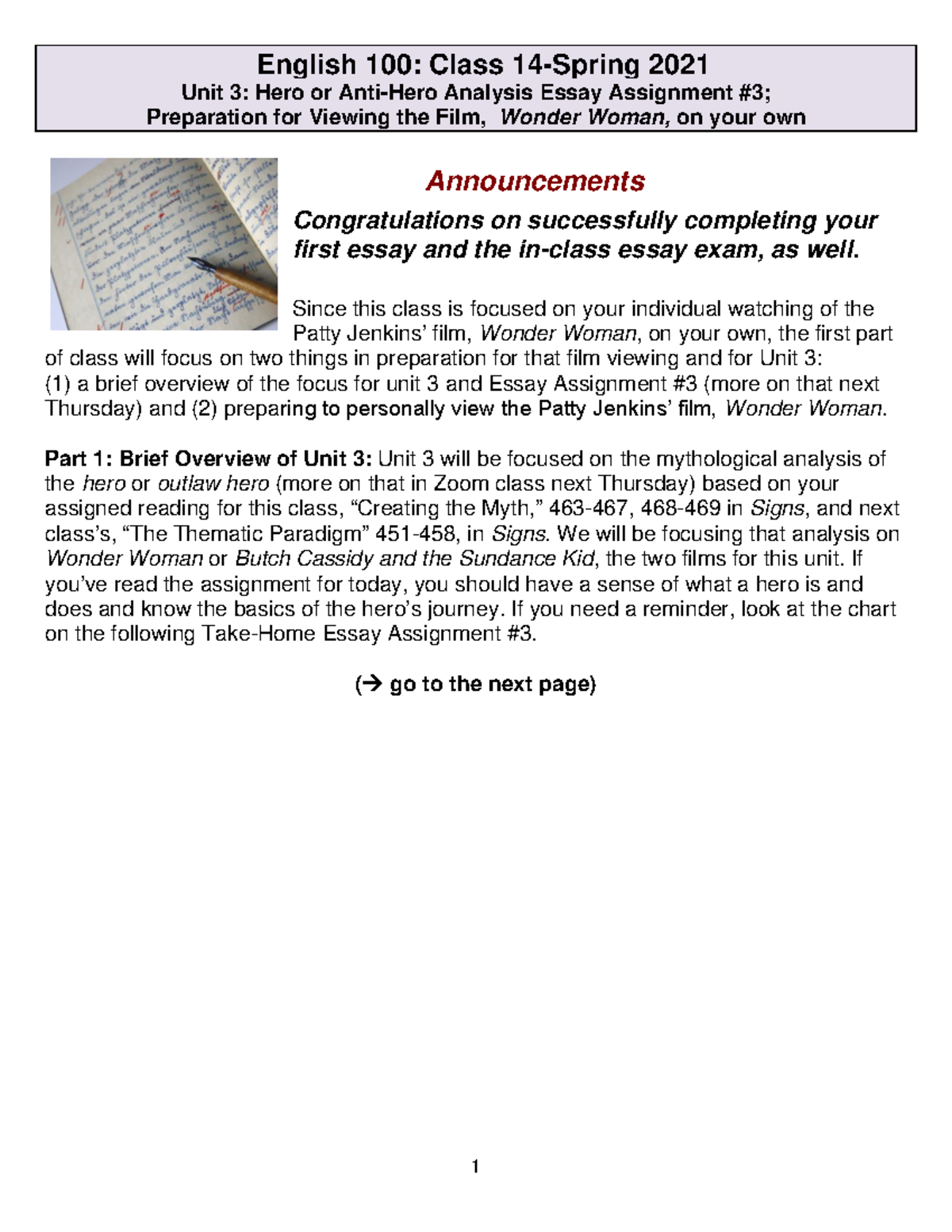 Online Class 14 100 spring 2021 - English 100: Class 14-Spring 2021 ...