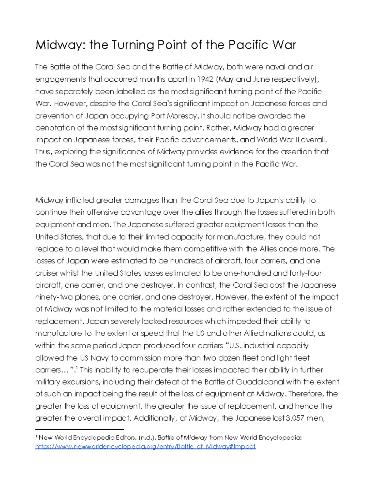Essay: The Crucial Role of the Battle of Midway in the Pacific War ...