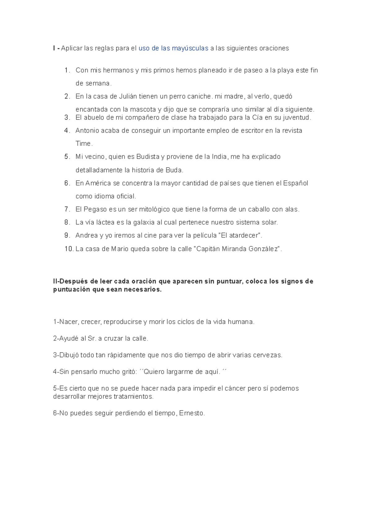 Tarea V - Reglas de Mayúsculas y Puntuación en Español - Studocu