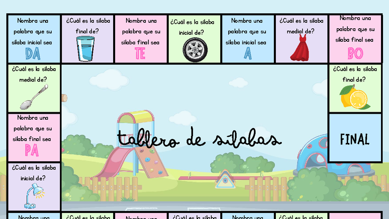 Tablero de Sílabas y Sonidos - Actividades de Fluidez Verbal - Studocu
