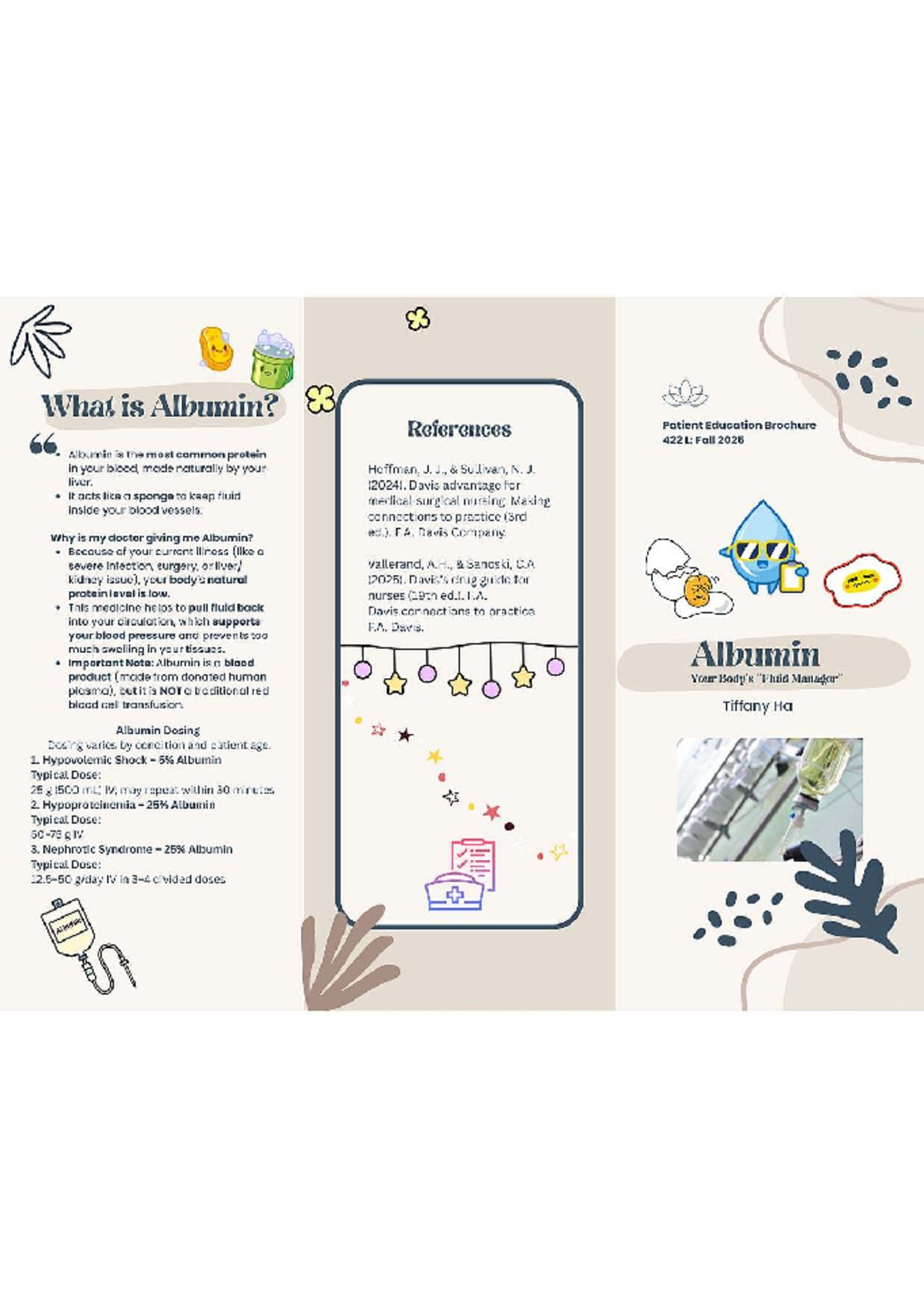 Lecture Notes on Albumin: Patient Education Brochure 422 L - Fall 2025 ...