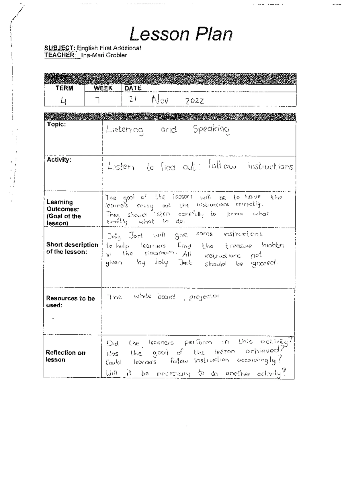 Gr 7 ems lesson plans term 1 week 1 10 grade 7 - GR. 7 EMS LESSON PLANS ...