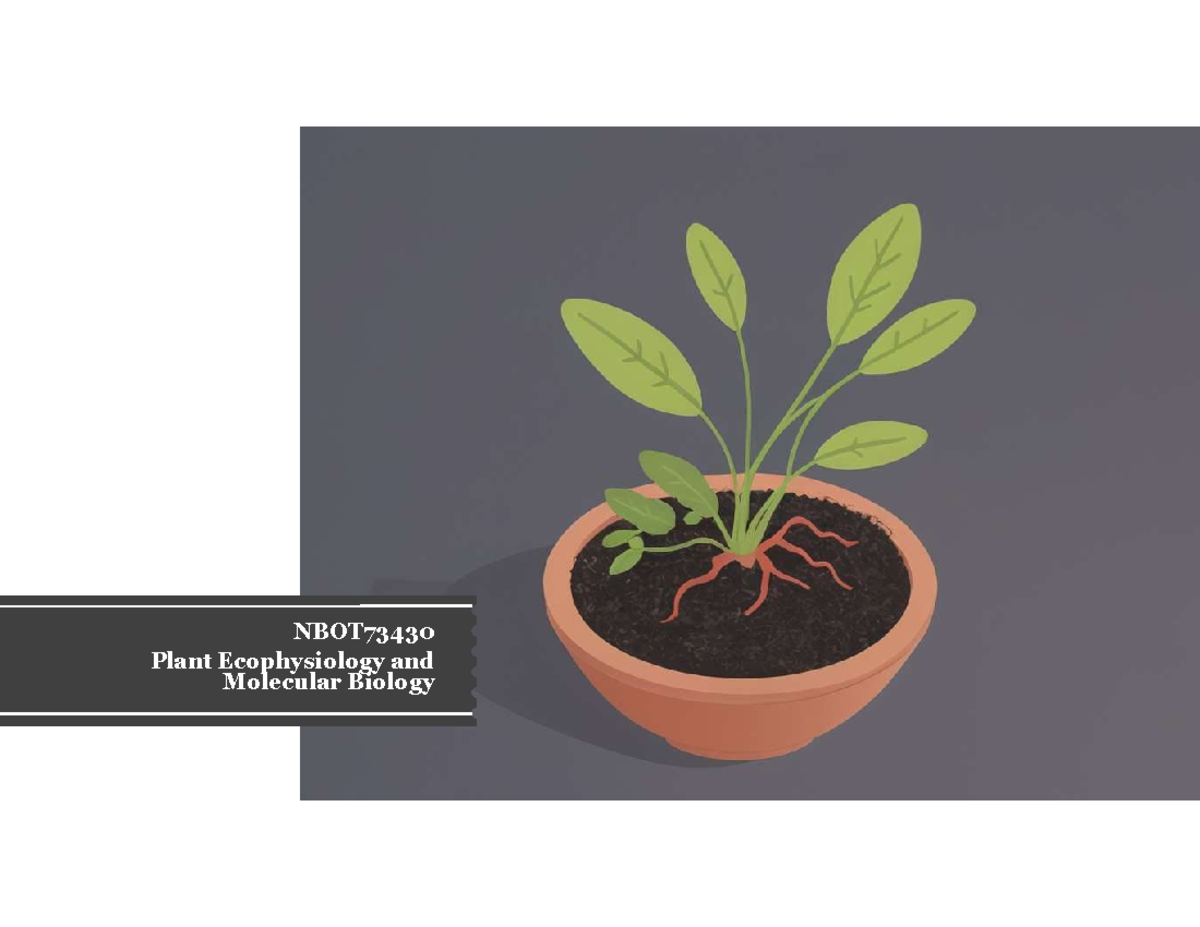 4. Plant Movement - LECTURE CONTENT - Plant Ecophysiology and Molecular ...
