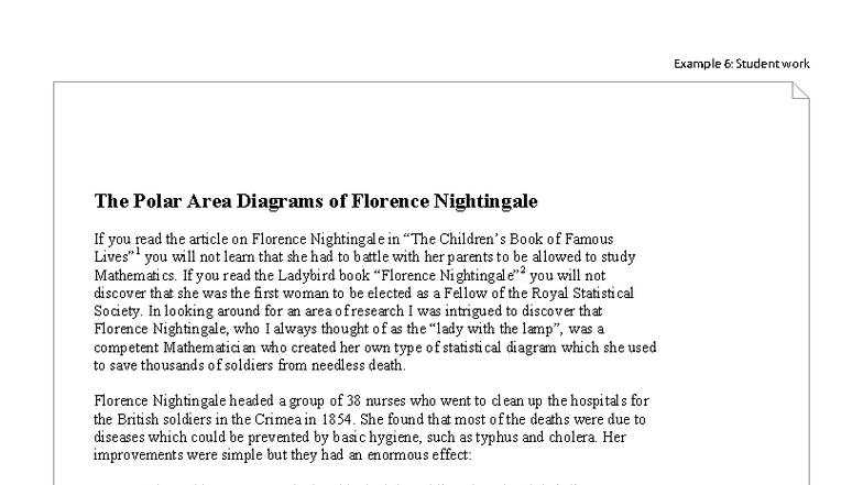 Mathematics SL & HL: Polar Area Diagrams of Florence Nightingale - Studocu