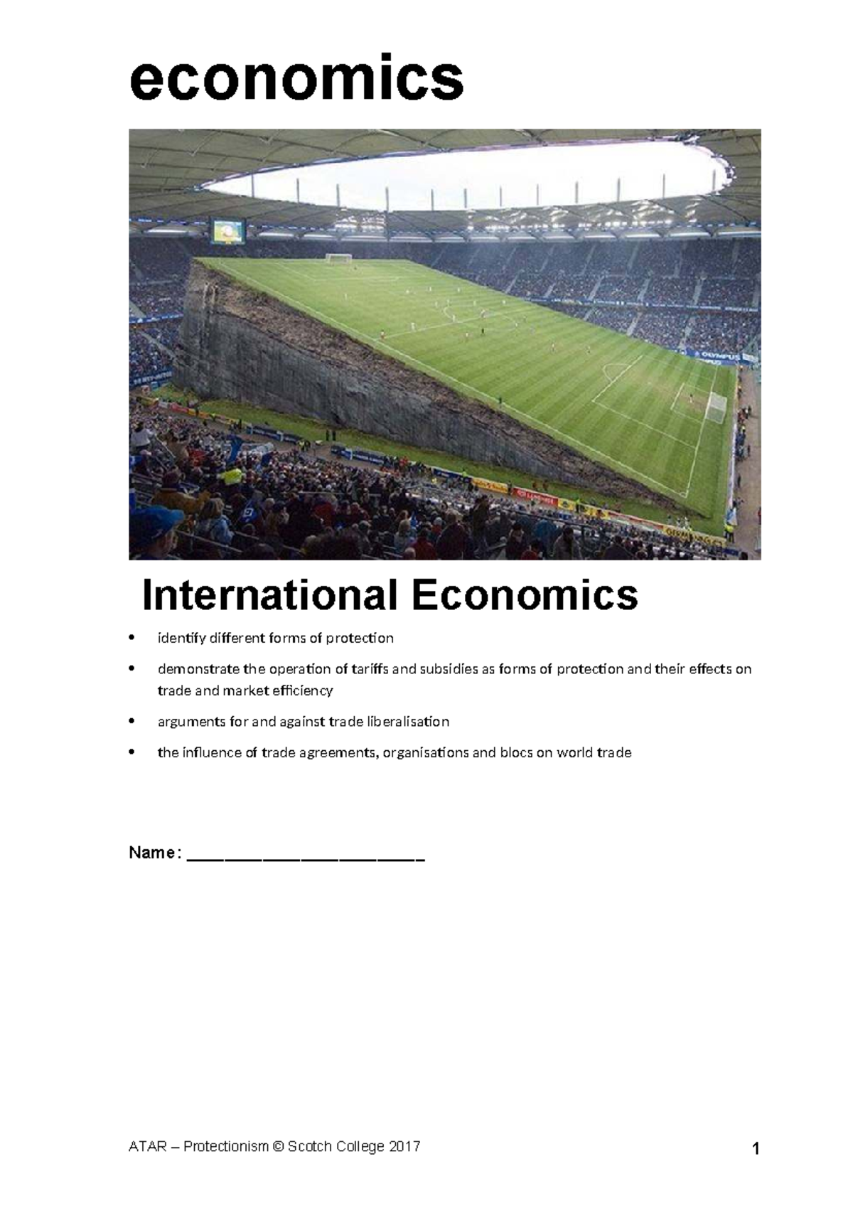ATAR Economics Lesson: Protectionism, Tariffs, and Trade Effects - Studocu