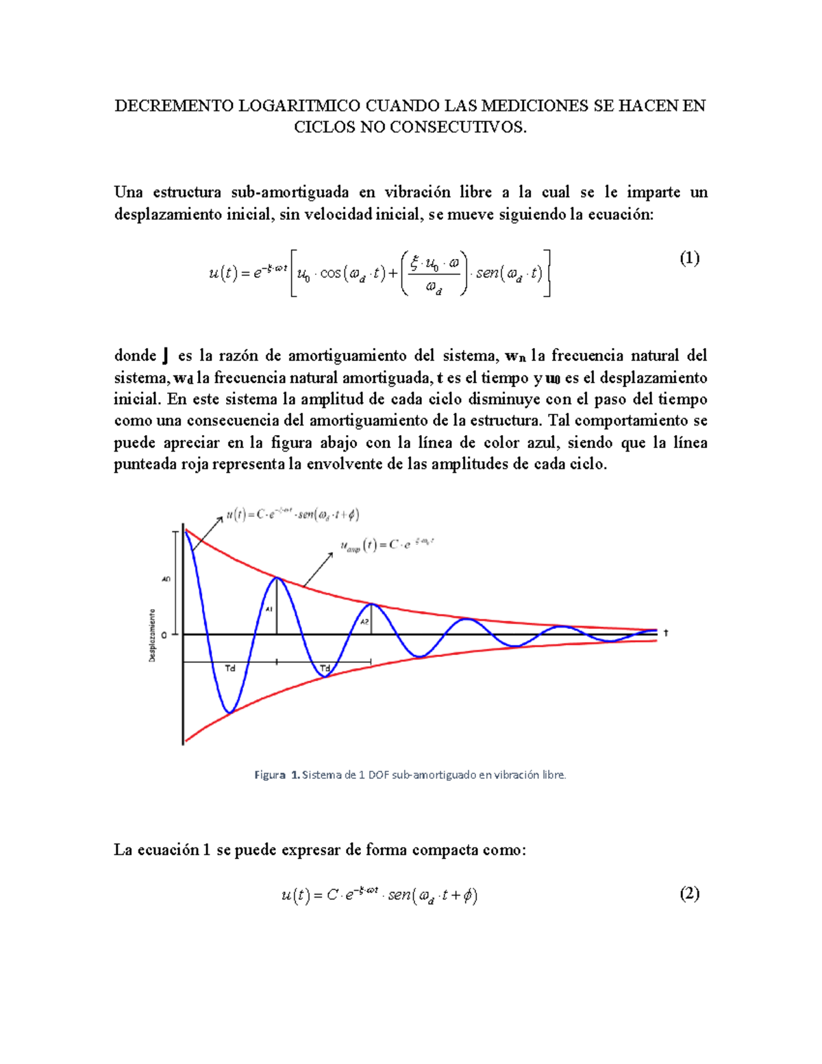 Demostración del Decremento Logarítmico en Vibraciones (FIS-101) - Studocu