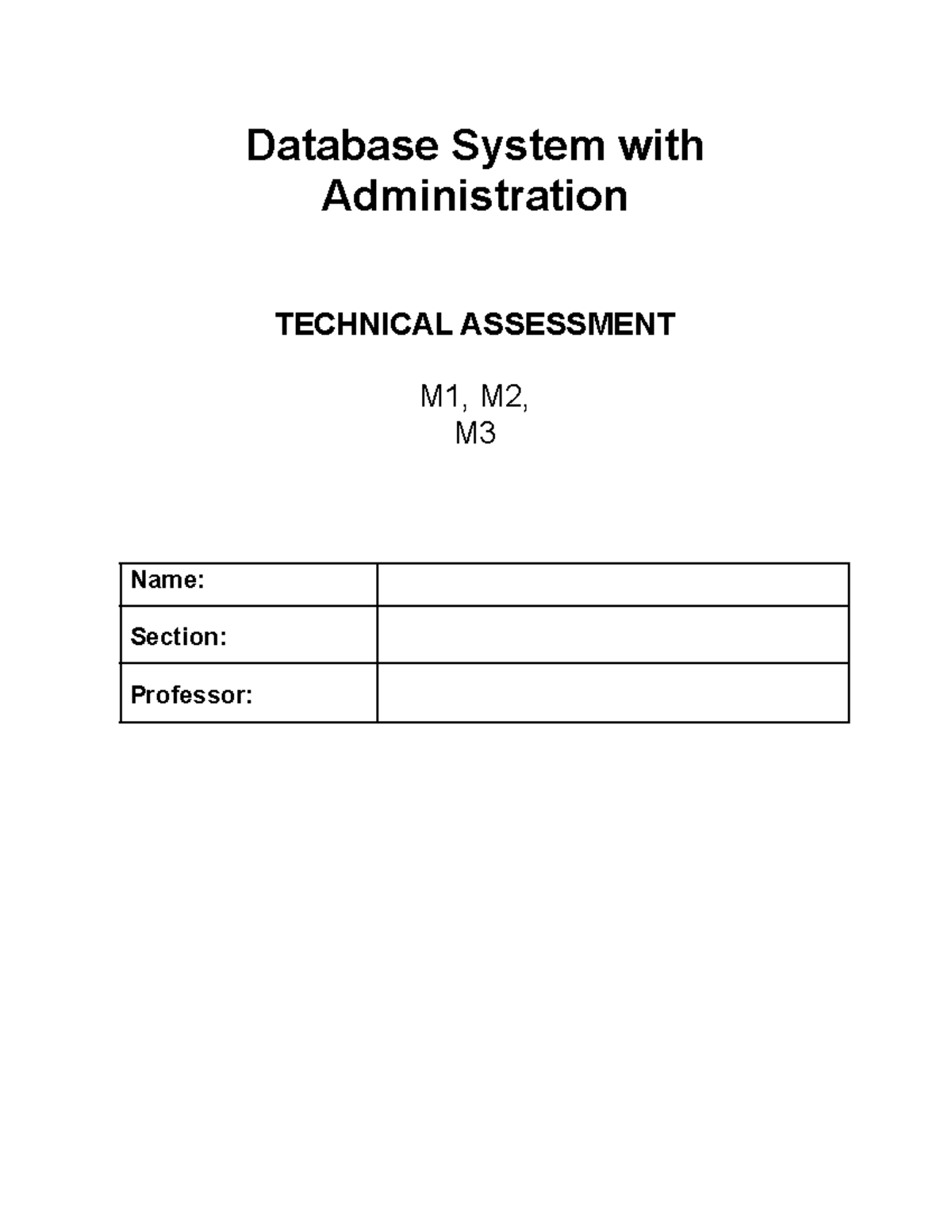 [T1- Summative] Database System with Administration - Database System ...
