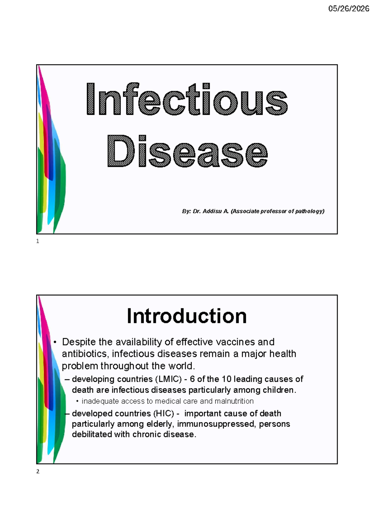 Infectious Diseases - Lecture Notes (Pathology 101) - Studocu