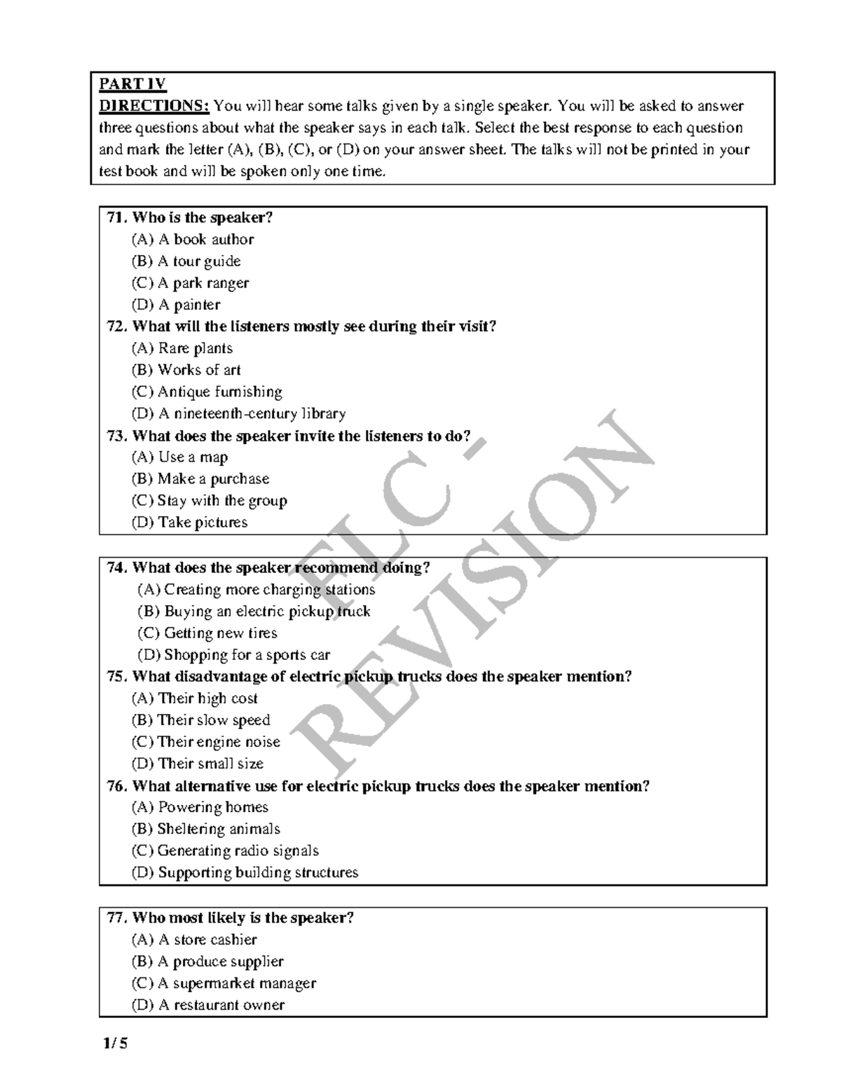 Listening Practice Part IV - DFGHJ - Studocu
