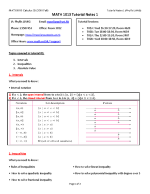 Basic operations on functions: notes for MATH 1013 class - Studocu
