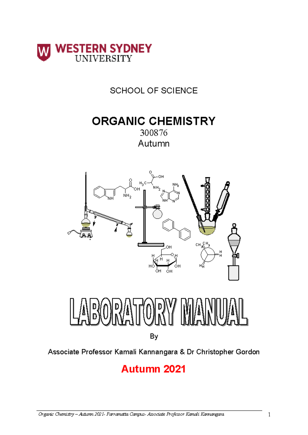 Organic Chemistry Lab REPORT Manual - SCHOOL OF SCIENCE ORGANIC ...