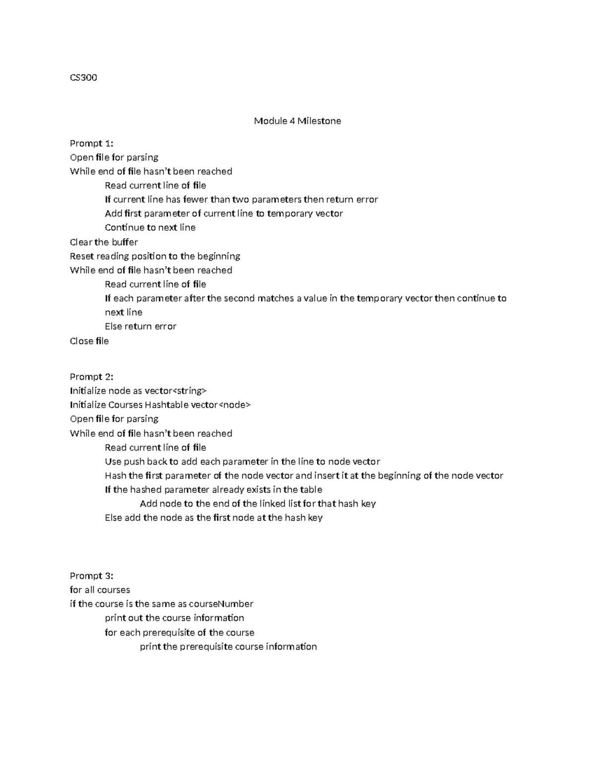 CS300 Milestone 4: File Parsing and Course Hashtable Implementation - Studocu