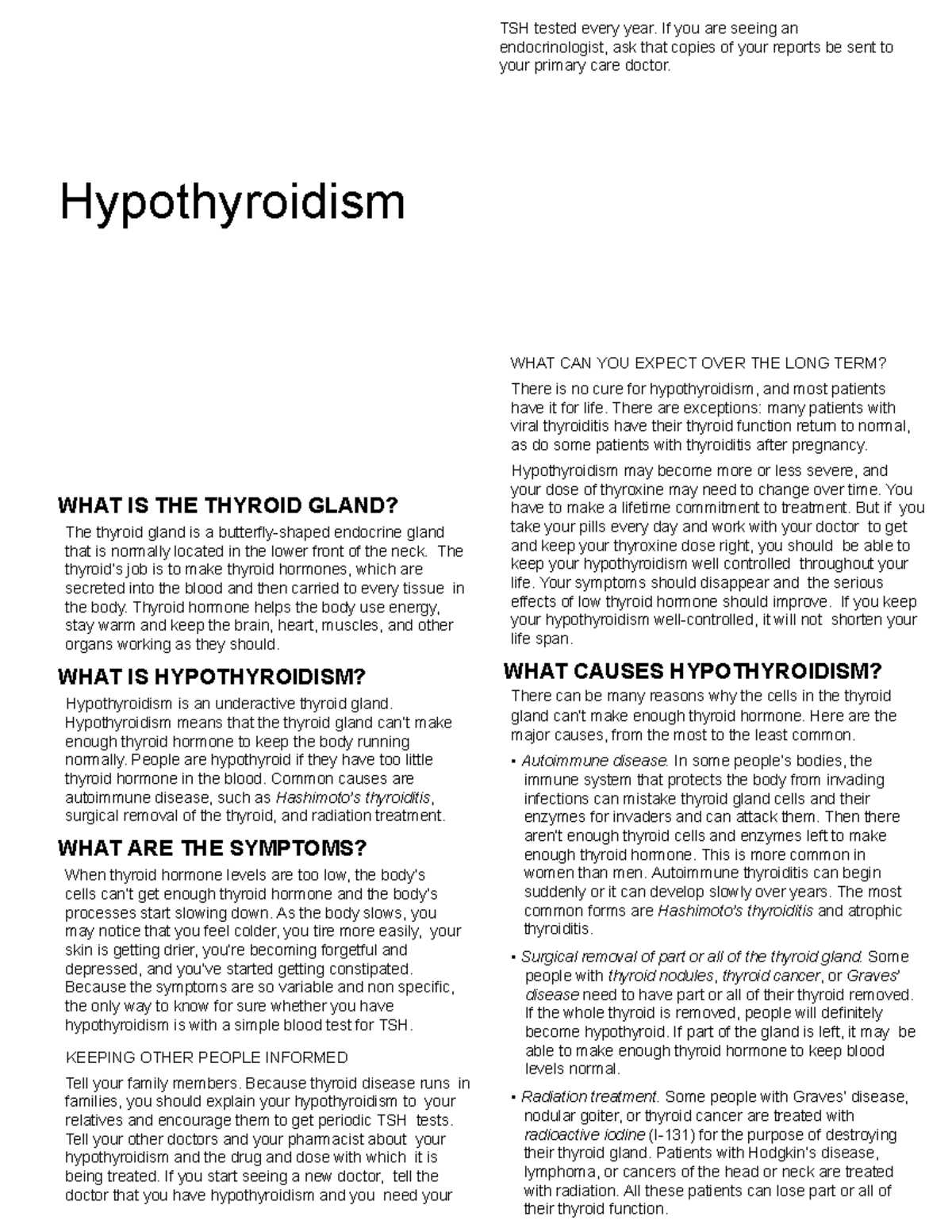 Hypothyroidism Overview: Understanding the Condition and Management ...