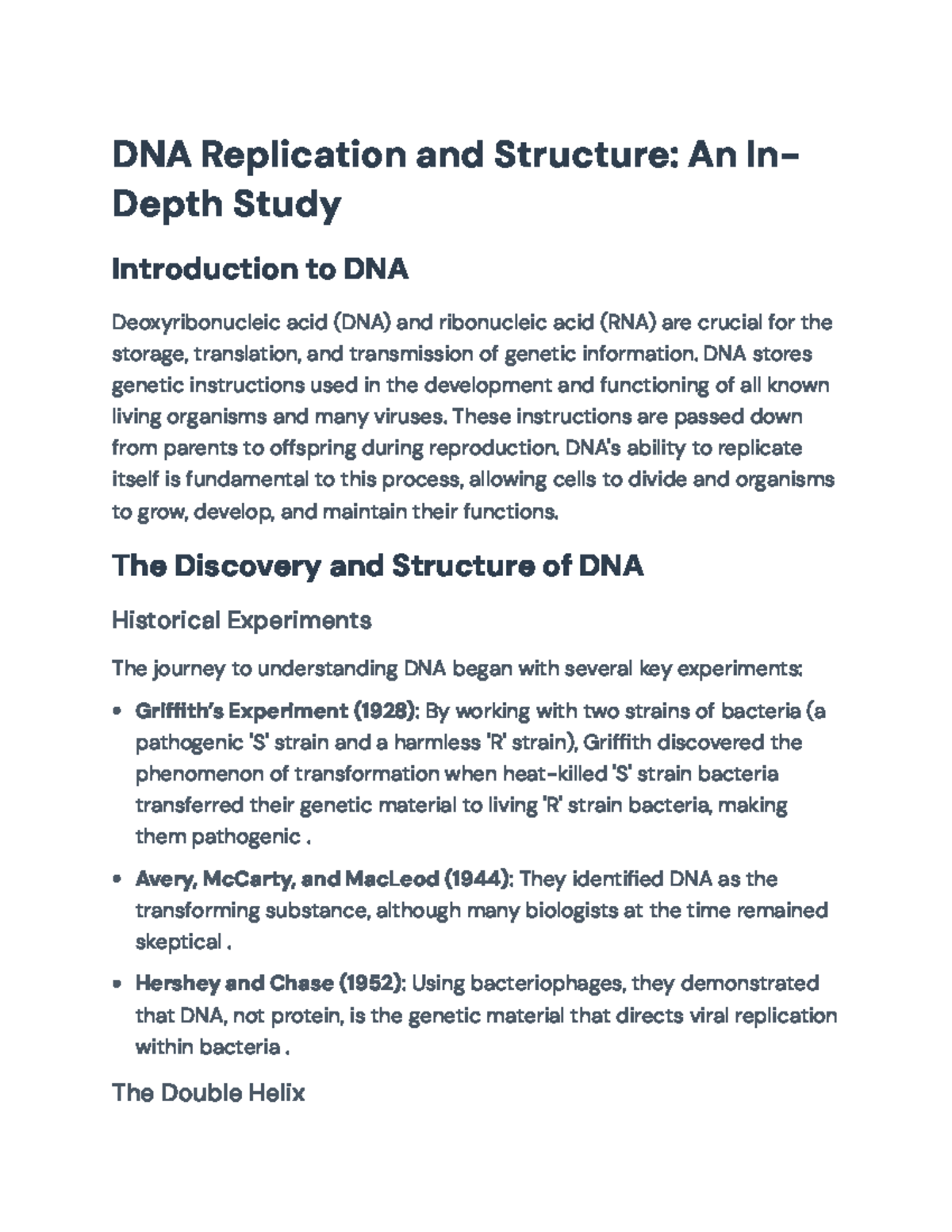 DNA Structure and Replication (BIO101): Key Concepts & Mechanisms - Studocu