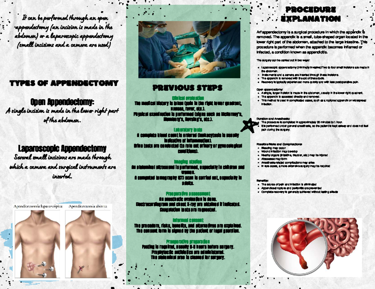 Appendectomy Procedure Overview: Open vs. Laparoscopic Techniques - Studocu