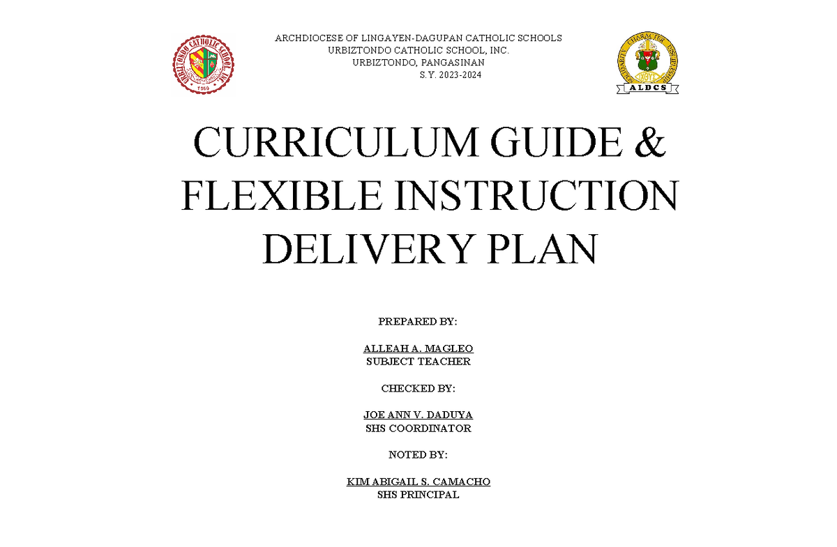 FIDP - Entrepreneurship - 1ST Quarter Curriculum Guide - Studocu