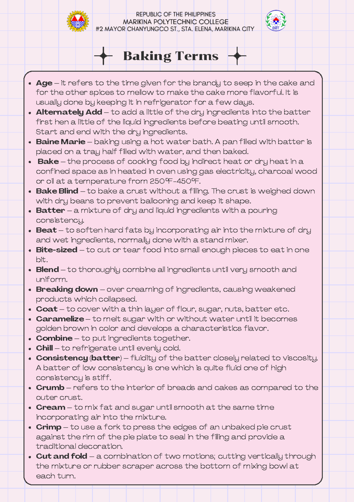 Baking Terms: Essential Techniques and Definitions for Pastry Chefs ...