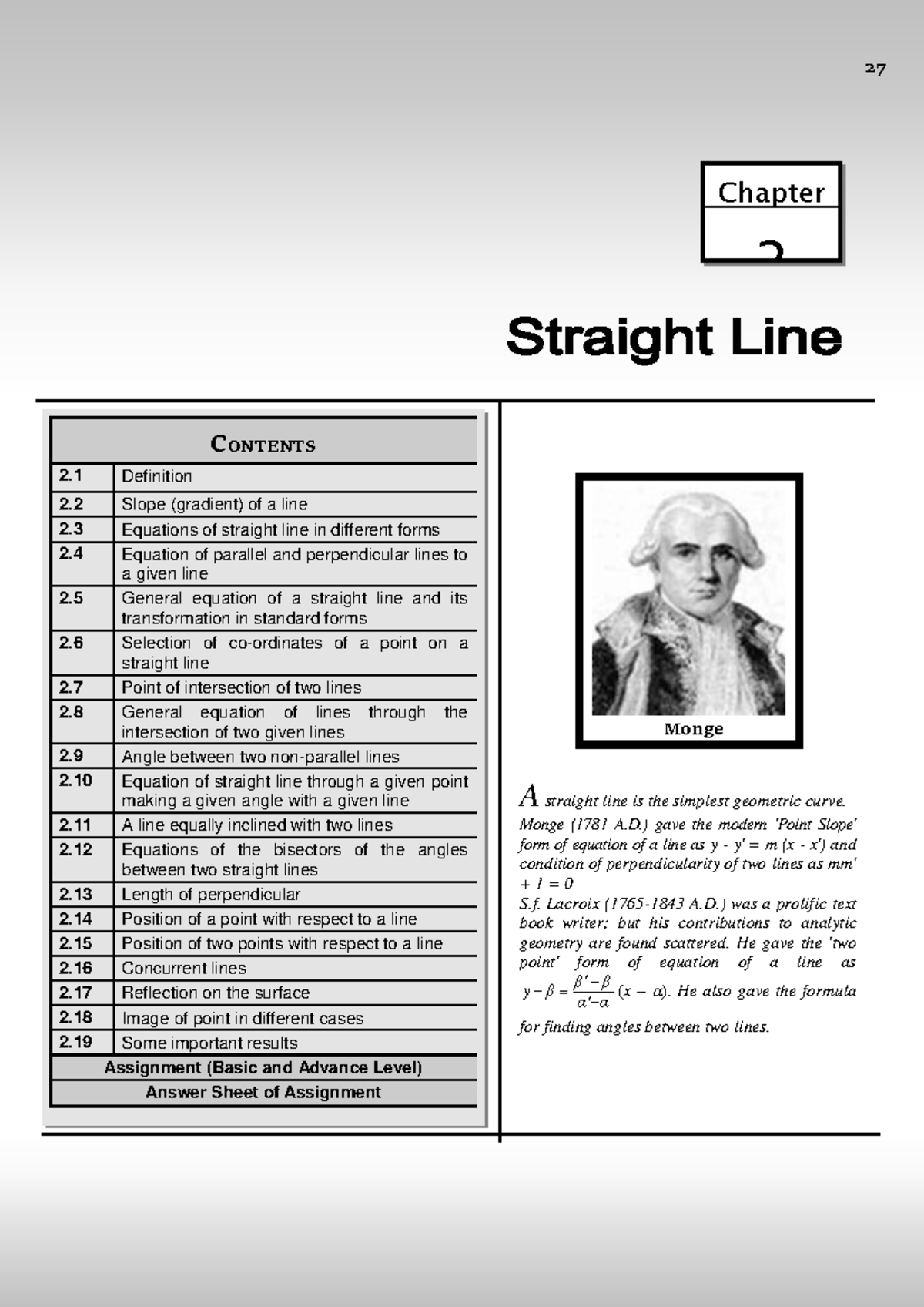 Straight Line Concepts and Equations - Chapter 2 (Math 101) - Studocu