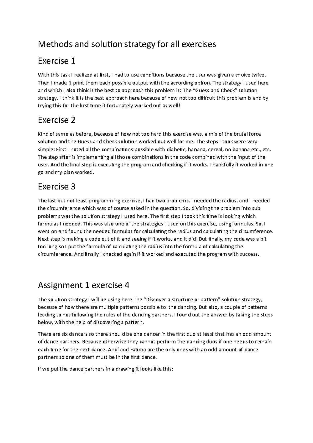 Assignment 1: Methods and Strategies for Exercise Solutions - Studeersnel