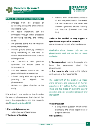 Pracres L3 - Study notes about lesson 3 in grade 11 prac res 1 ...