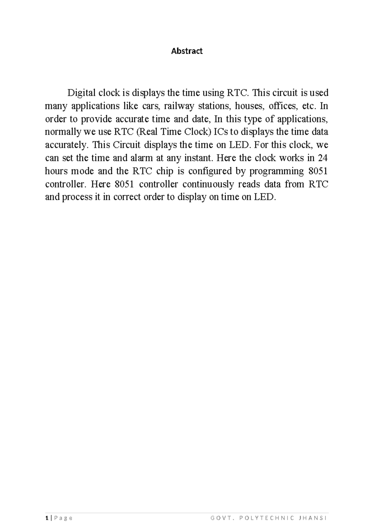 Digital Clock Project (ECE 101): RTC-Based LED Display System - Studocu
