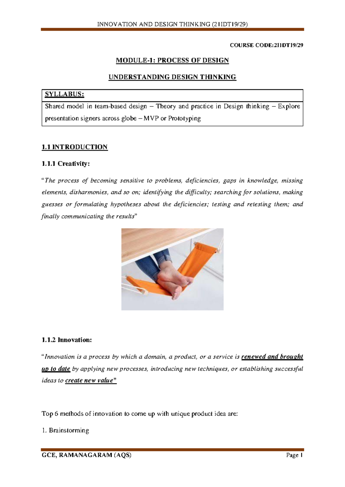 IDT Design Thinking Full Notes - Subject Code: BIDTK158/258 - Studocu