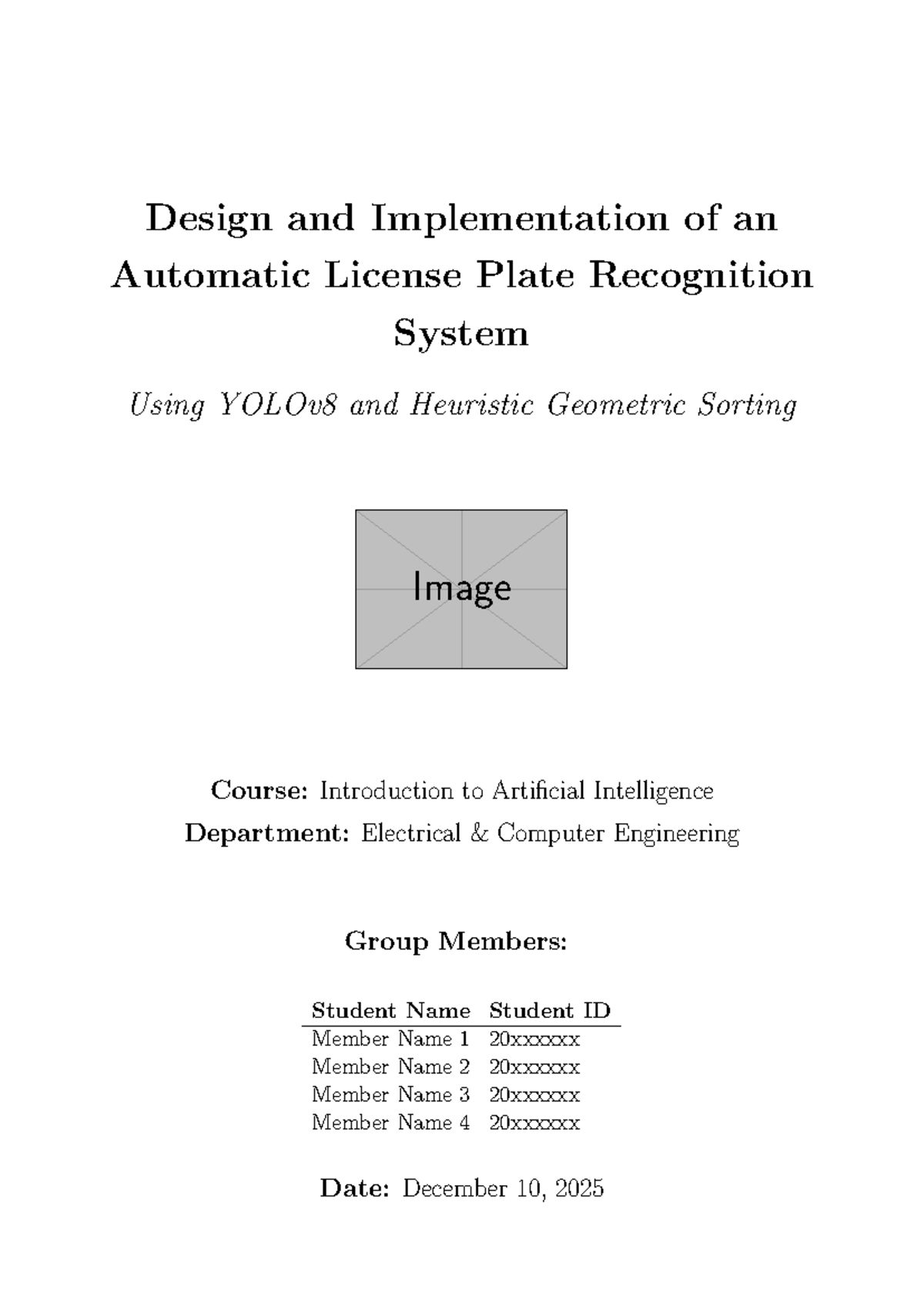 Design and Implementation of ALPR System Using YOLOv8 - AI Course - Studocu