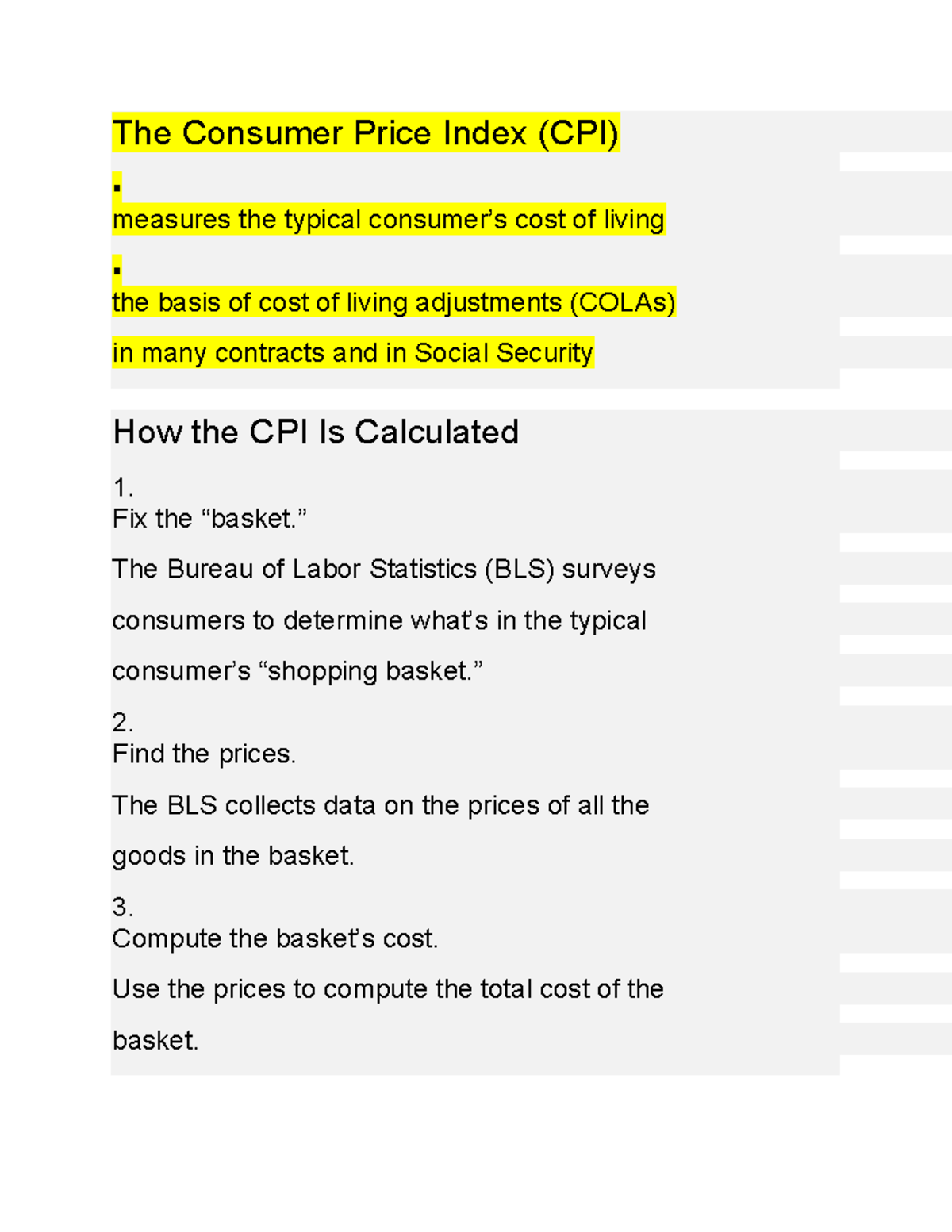 Understanding CPI & Inflation Adjustments (ECO 101) - Studocu