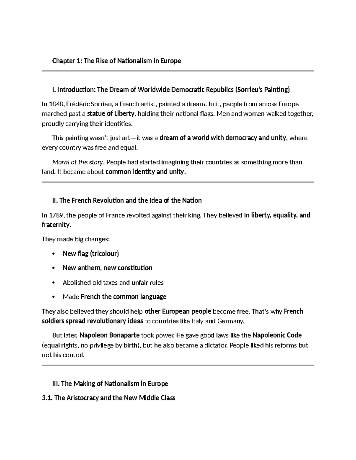 Chapter 1: The Rise of Nationalism in Europe - Key Concepts and Events ...