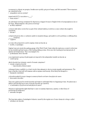 [Solved] Define abnormal behavior using the four Ds Give an example - Abnormal Psychology (PSY ...