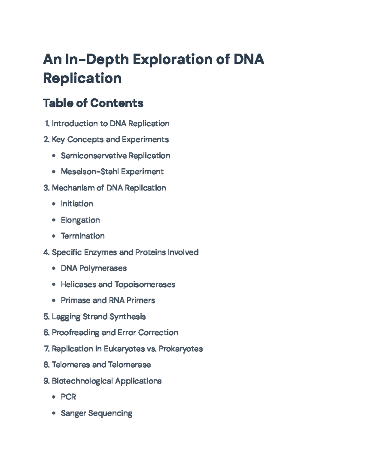 In-Depth Overview of DNA Replication - Concepts & Applications - An In ...