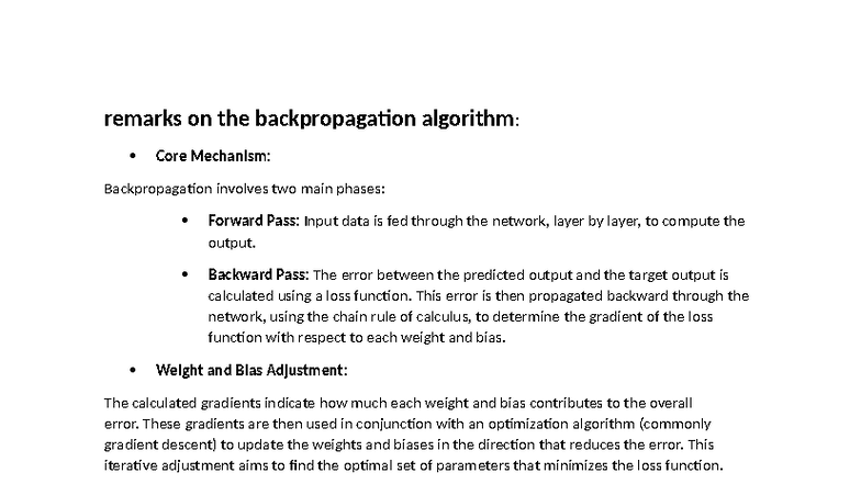 Remarks on Backpropagation Algorithm: Core Mechanism and Applications ...