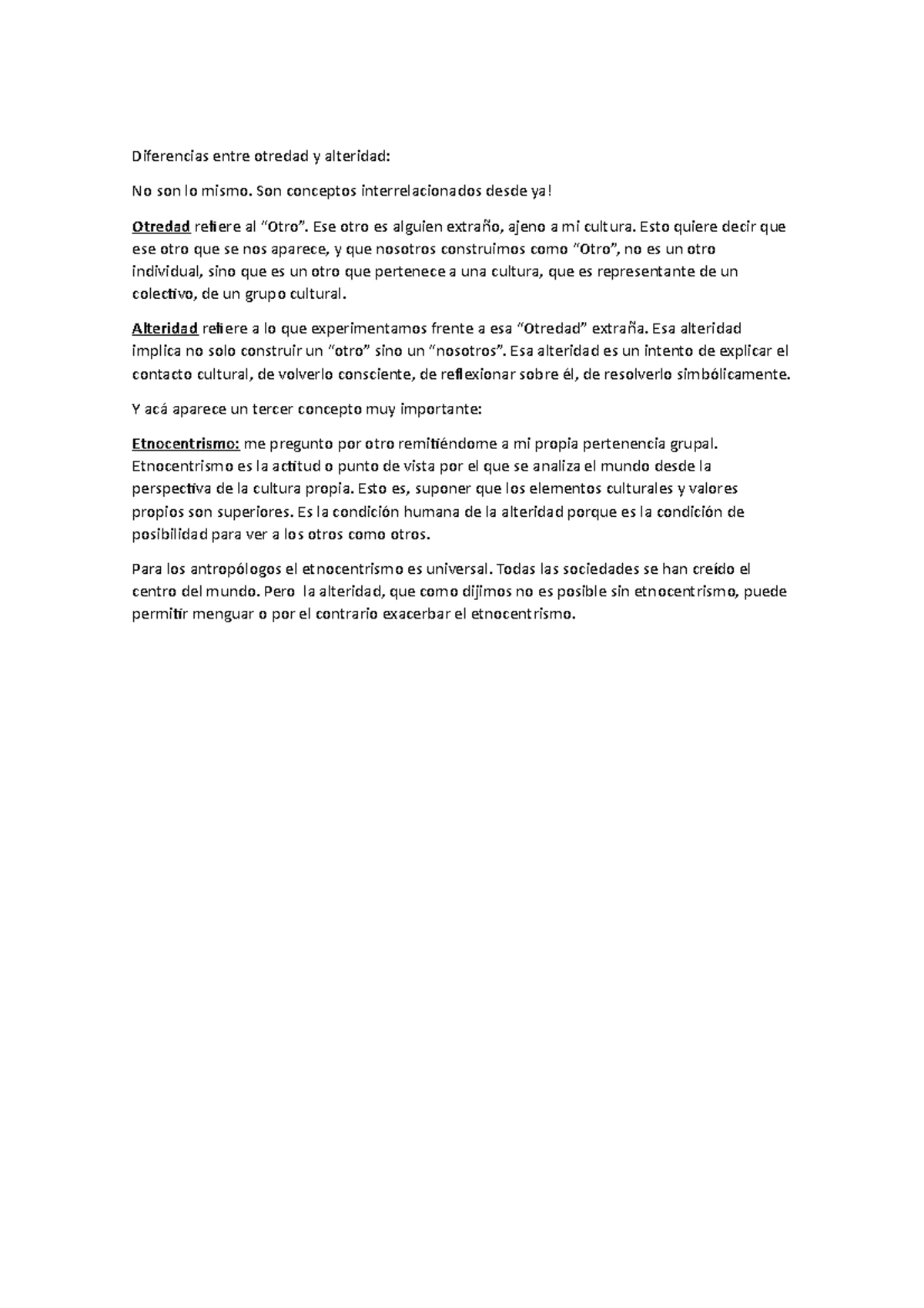 Diferencias entre otredad y alteridad - Son conceptos interrelacionados ...