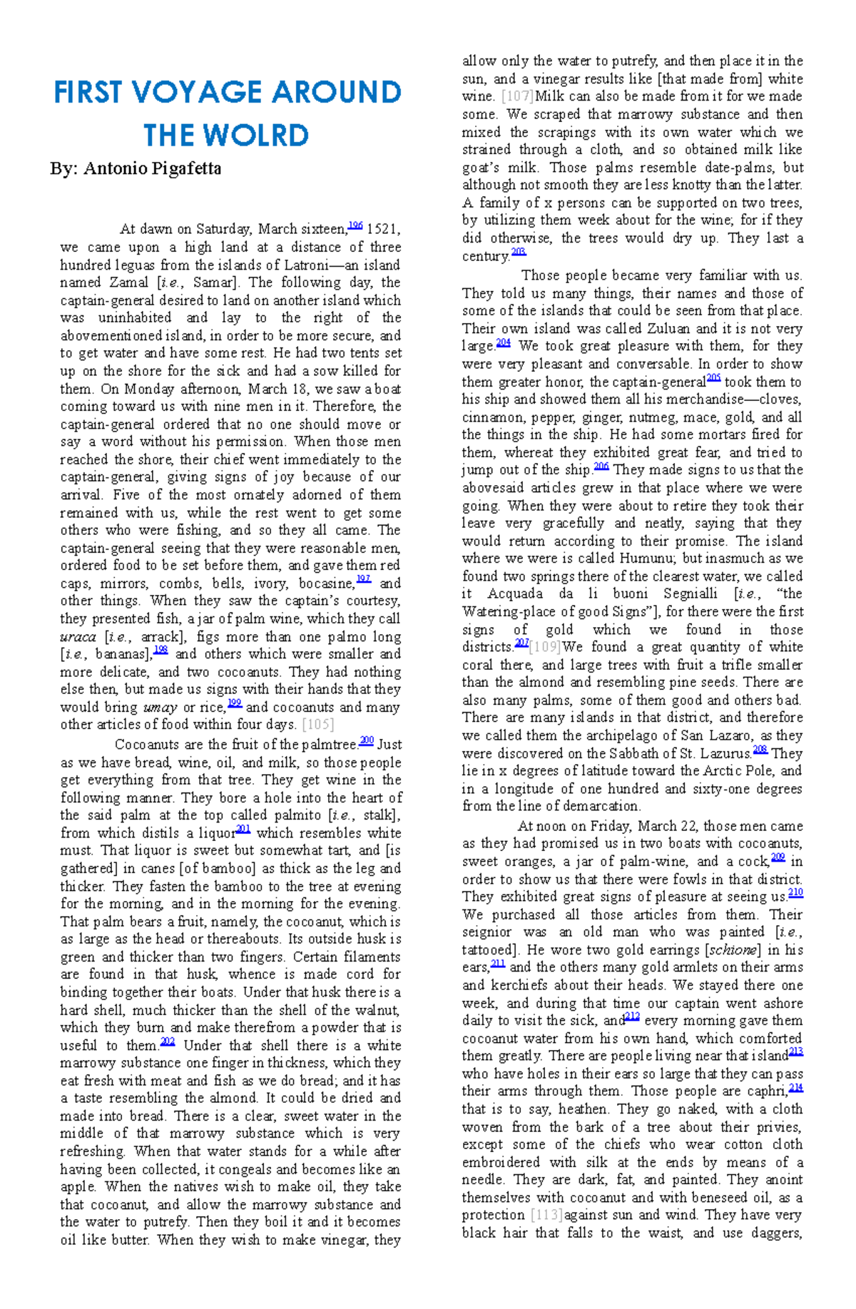 First Voyage Around the World - FIRST VOYAGE AROUND THE WOLRD By ...